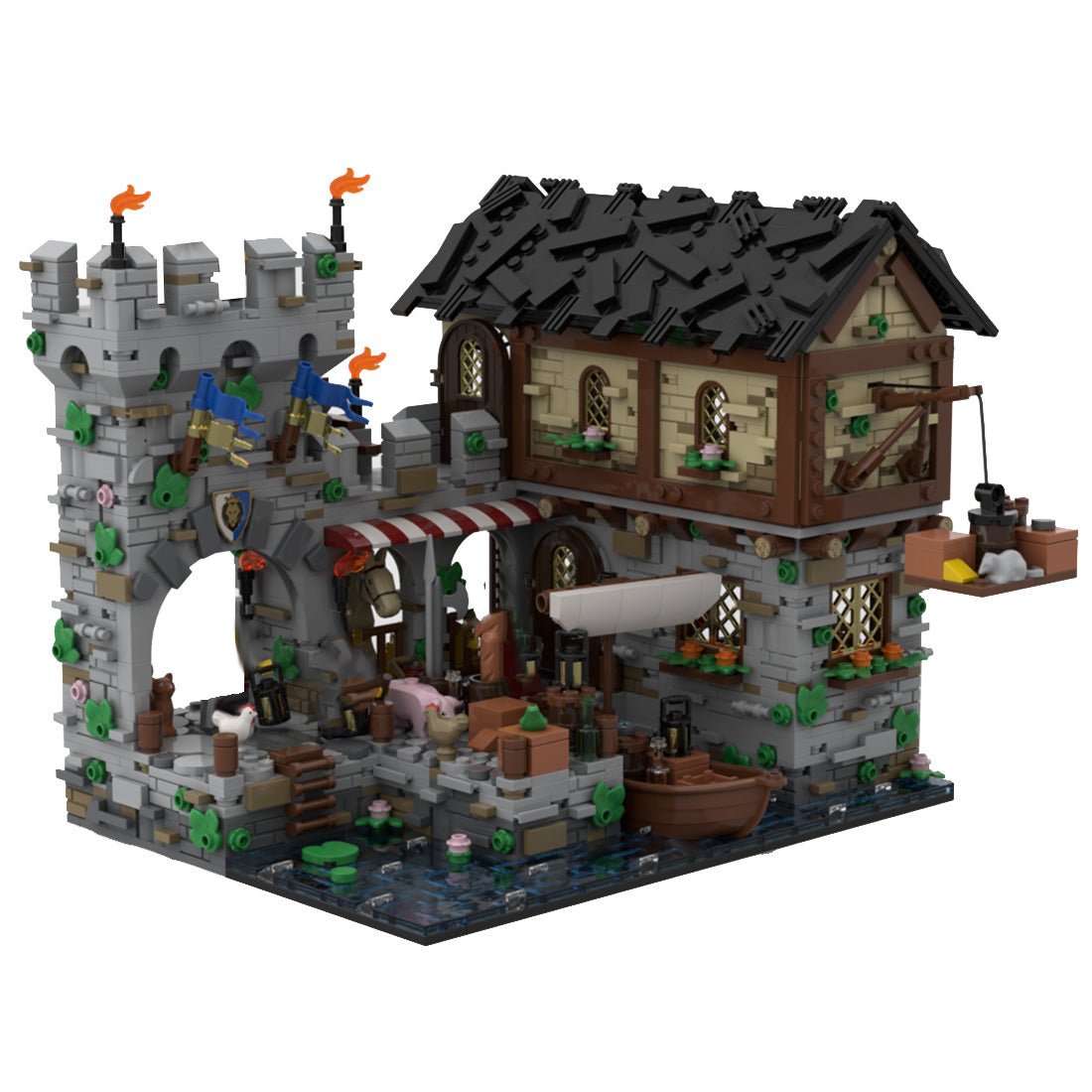 MOC-124794 Medieval Harbor Klemmbausteine | LesDiy