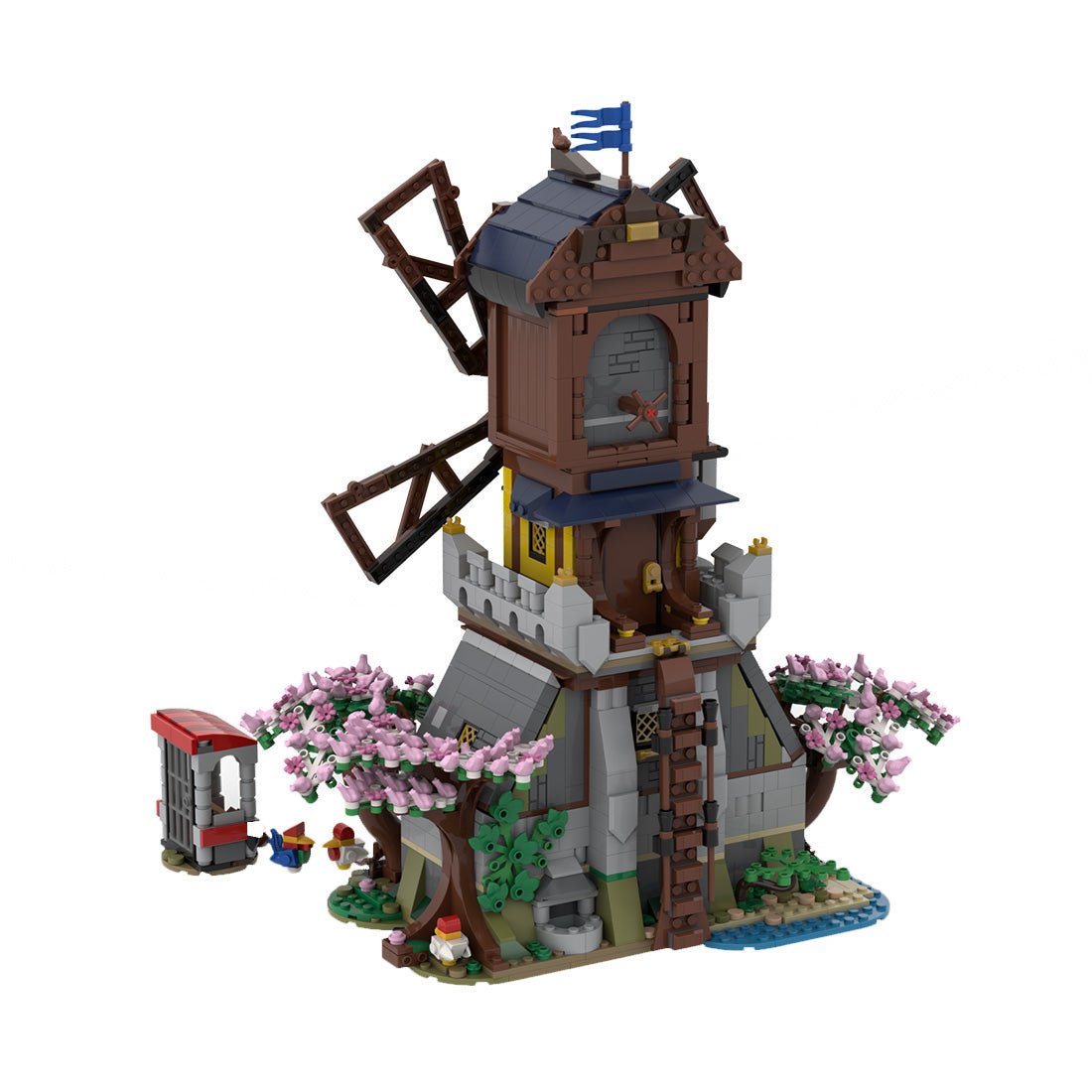 MOC-182124 Medieval Forest Windmill Klemmbausteine - LesDiy