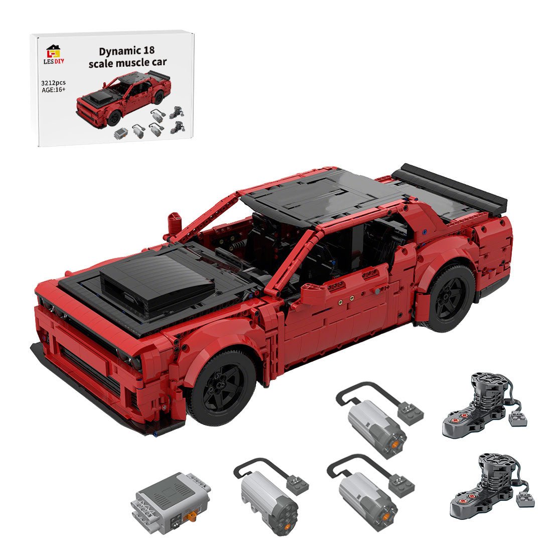 MOC-208659 1/8 Scale Dodge SRT Demon RC Klemmbausteine | LesDiy